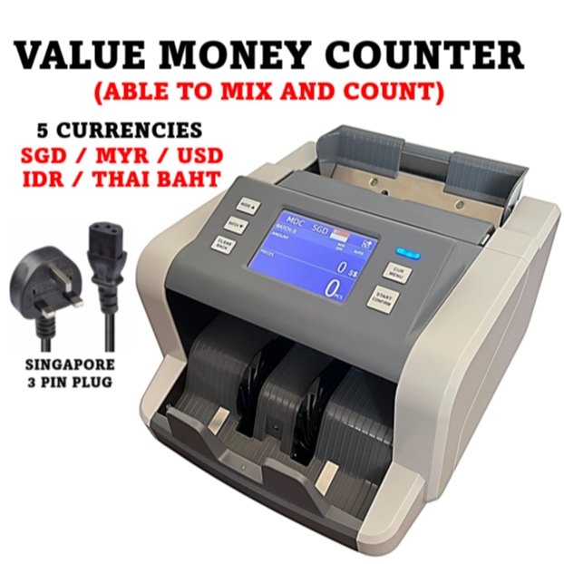 Singapore Value Currency Money Notes Bill Counter Counting Machine ...