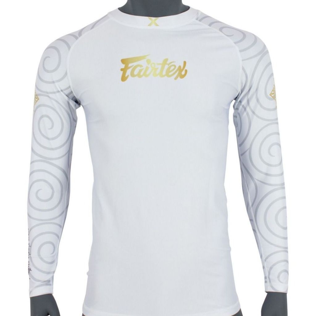Fairtex RG7 Hanuman Pro Long Sleeves Rash Guard (White) | Shopee Singapore