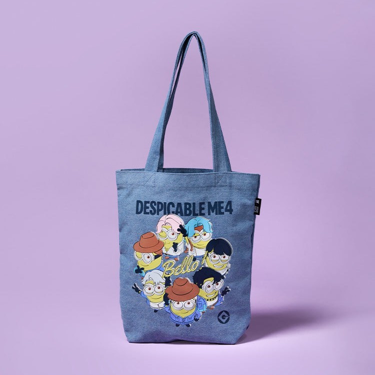BTS x Despicable Me 4 BTS X DM4 DENIM TOTE BAG | Shopee Singapore