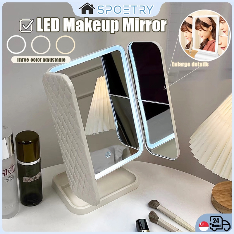 【SG-SPOETRY】 Makeup Mirror with Light LED Mirror Makeup with 3 Lighting ...
