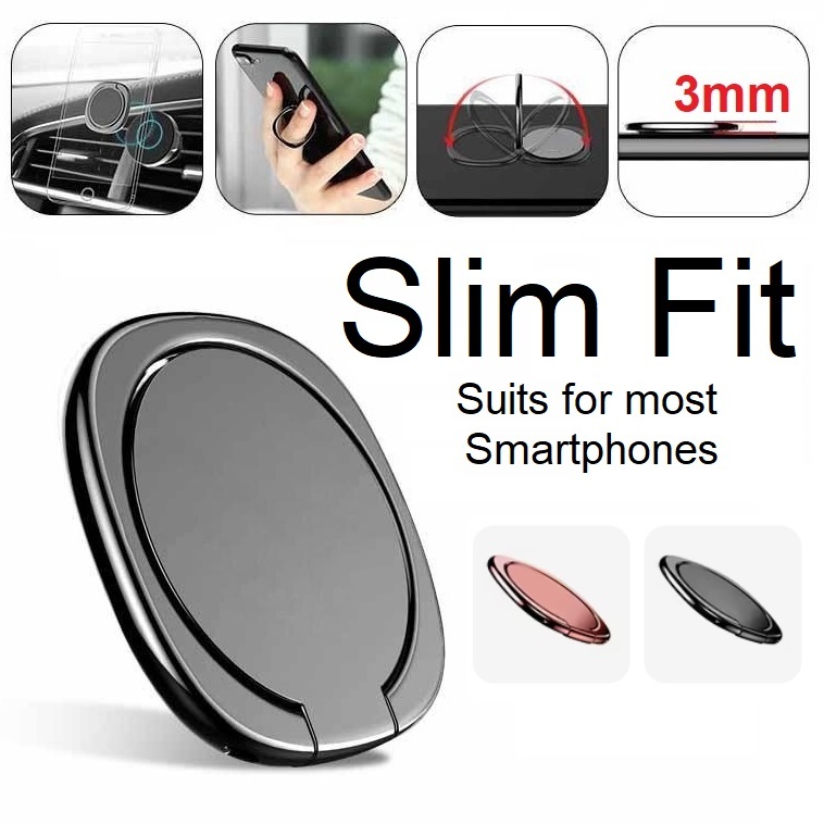 Ring Phone Finger Holder Stand Back Case Sticker Suits with Car Magnet ...