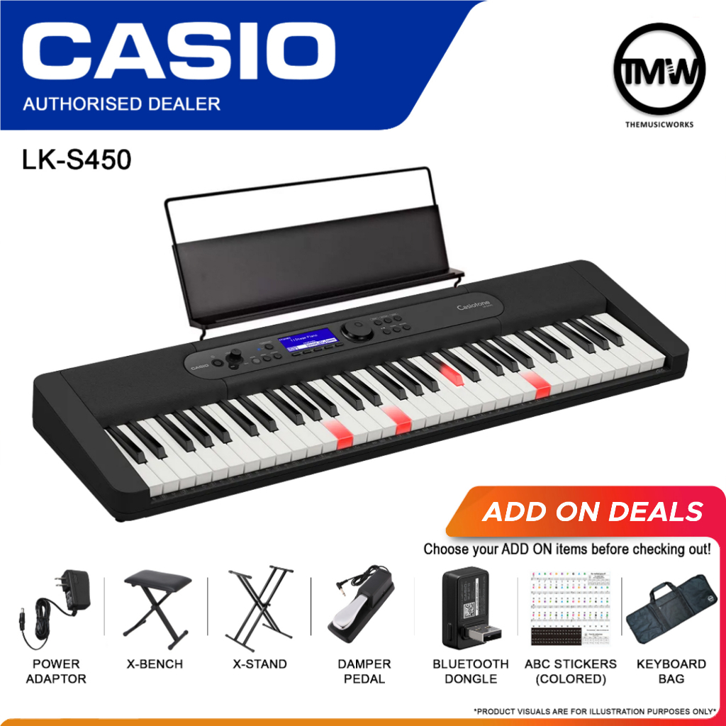 Casio LK-S450 Electronic Keyboard Casiotone 61 Lighting Keys Portable ...