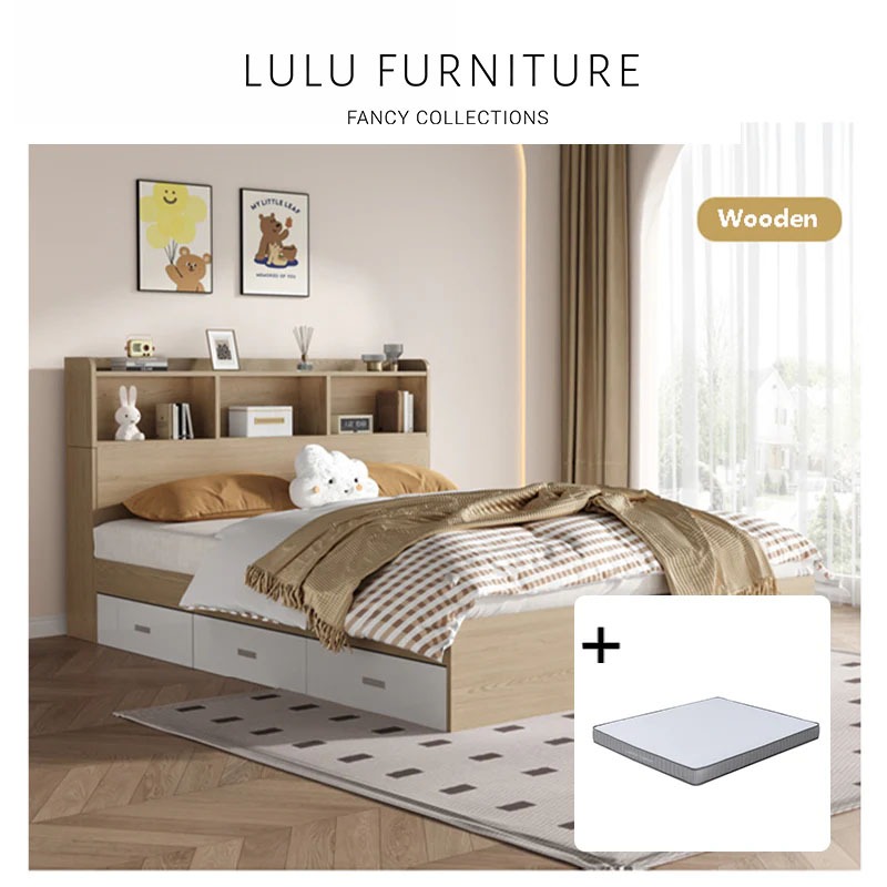 **Bundle DEAL** LUNA Storage Bed Frame with Headboard + LUANNA PRO ...