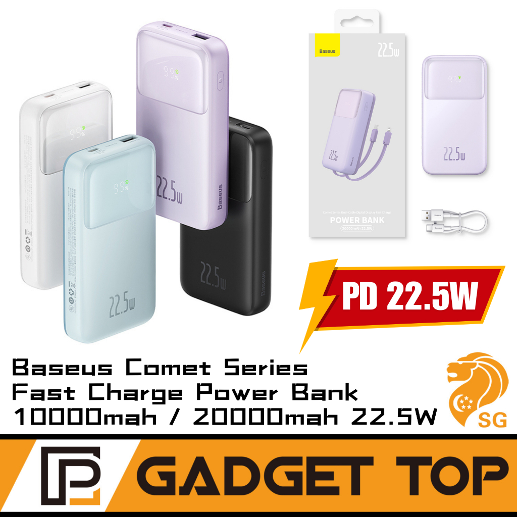 Baseus Comet Series Fast Charge Power Bank 10000mAh/ 20000mAh 22.5W SCP ...