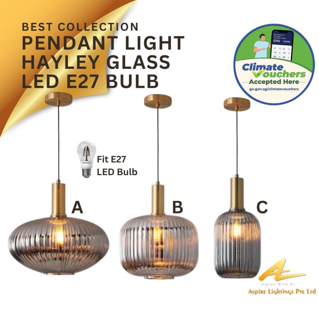 Pendant Light Hanging Light LED E27 Classy Glass with Gold Dining ...