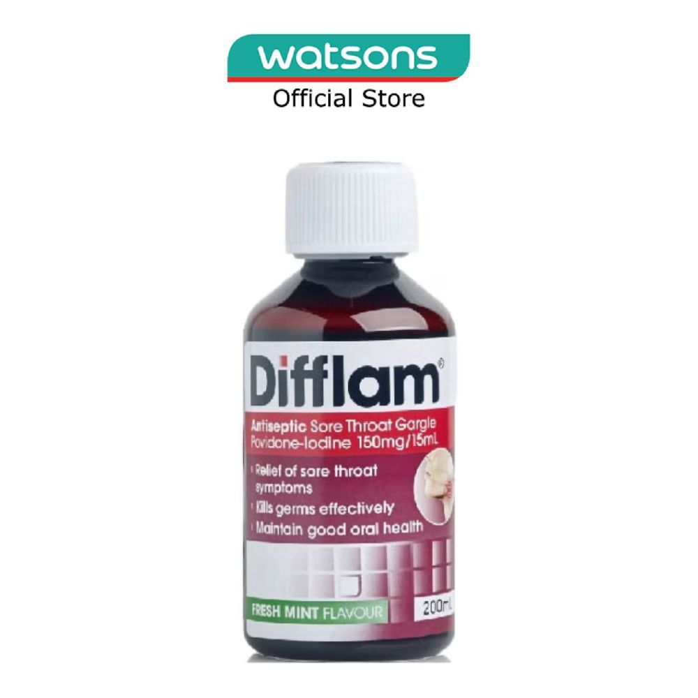 DIFFLAM Antiseptic Sore Throat Gargle (Relief Sore Throat Symptoms ...
