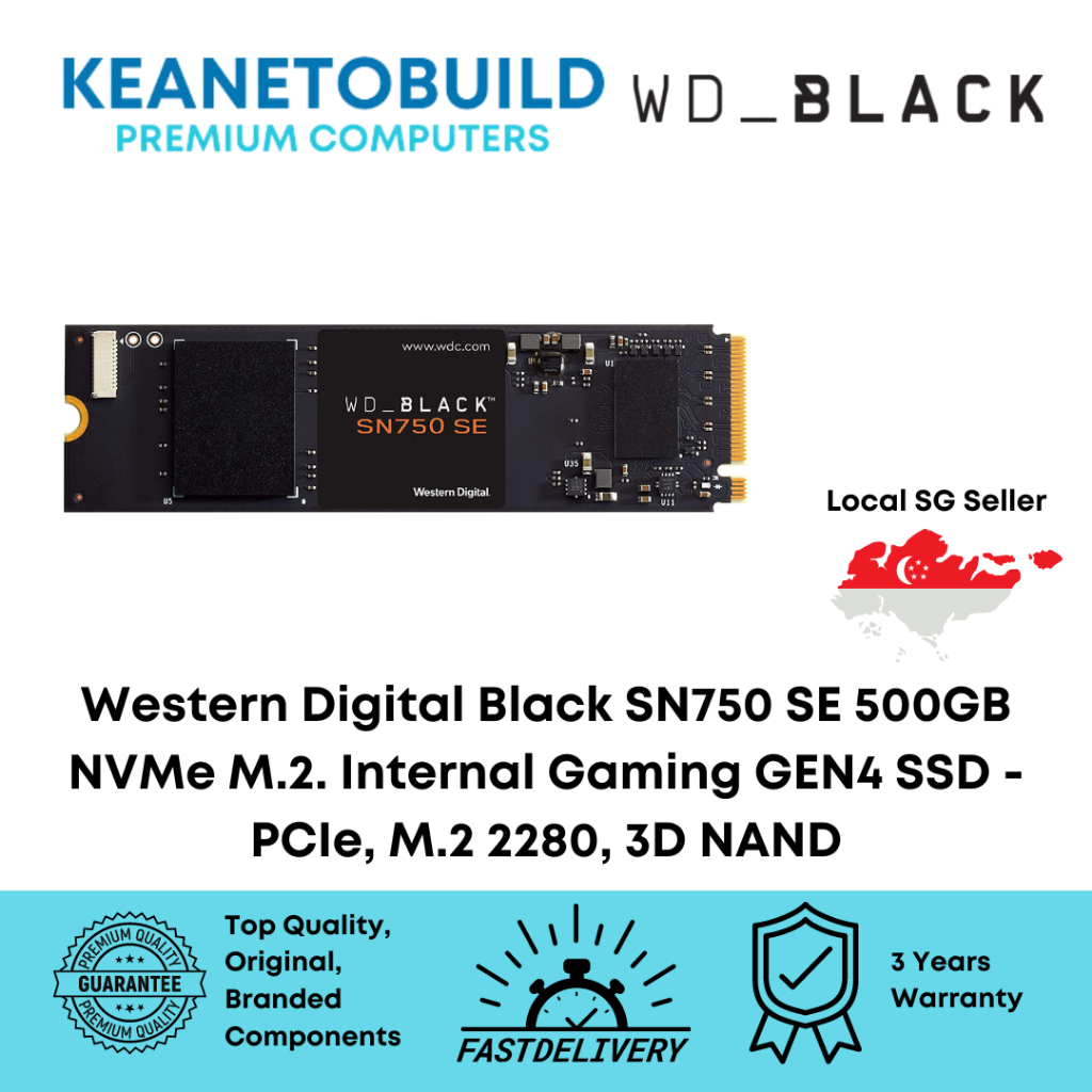 Western Digital Black SN750 SE 500GB NVMe M.2. Internal Gaming GEN4 SSD ...