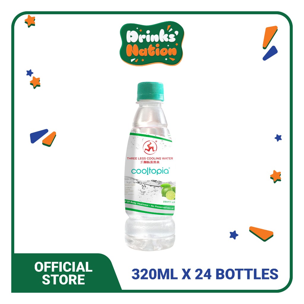 [Wholesale - 24s] Three Legs Cooling Water - Lime (Bottle 320ml ...