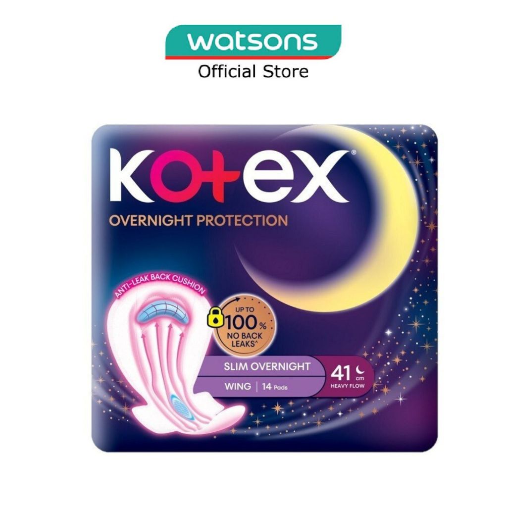 KOTEX Soft & Smooth 360° Protection Slim Overnight Sanitary Pad Wing ...