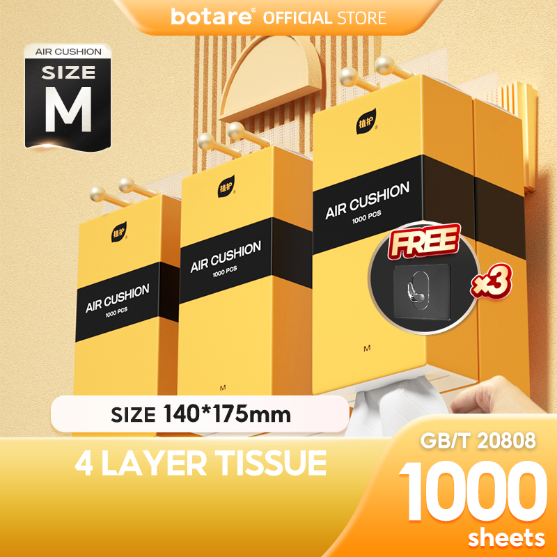 [9 pcs]Botare Household Tissue Paper AIR-cushion Cheerful Tissue 4-Ply ...