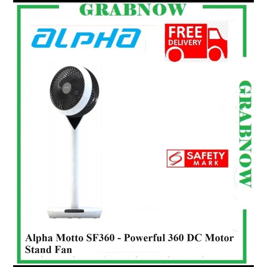 Alpha Motto SF360 - Powerful 360 DC Motor Stand Fan and Table Fan with ...