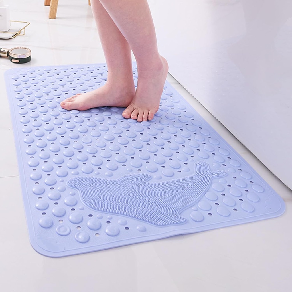 Anti-Slip Mildew Bath Mat, Rubber Mat with Suction Cup, Bath Mat for ...