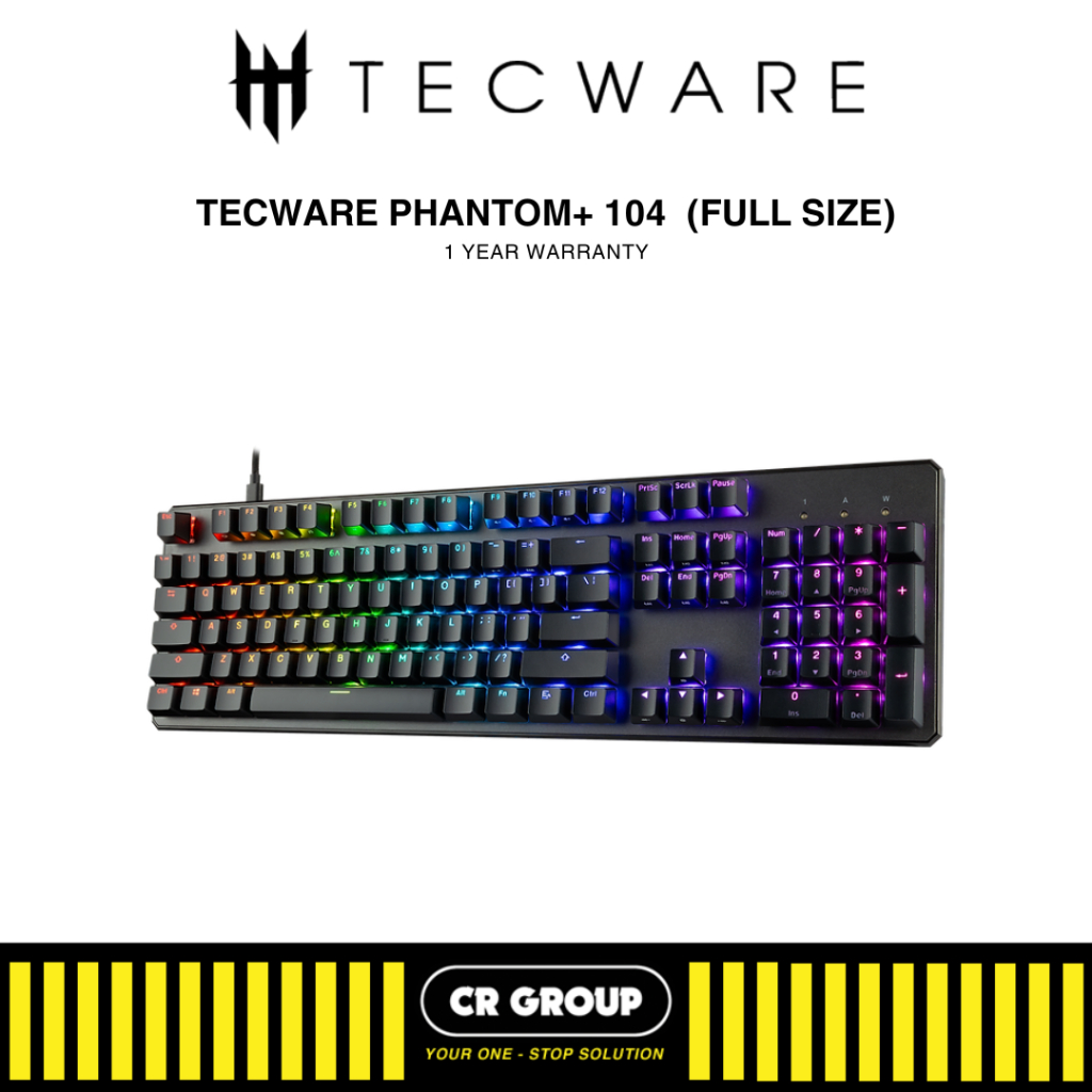 TECWARE PHANTOM+ 104 RGB Mechanical Gaming Keyboard - Pre-Lubed Orange ...
