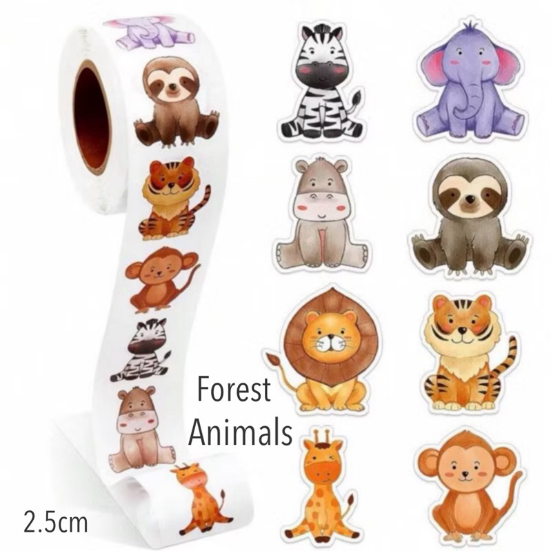 [SG STOCK] 2.5cm Forest Animals Motivational Reward Stickers 50pcs ...