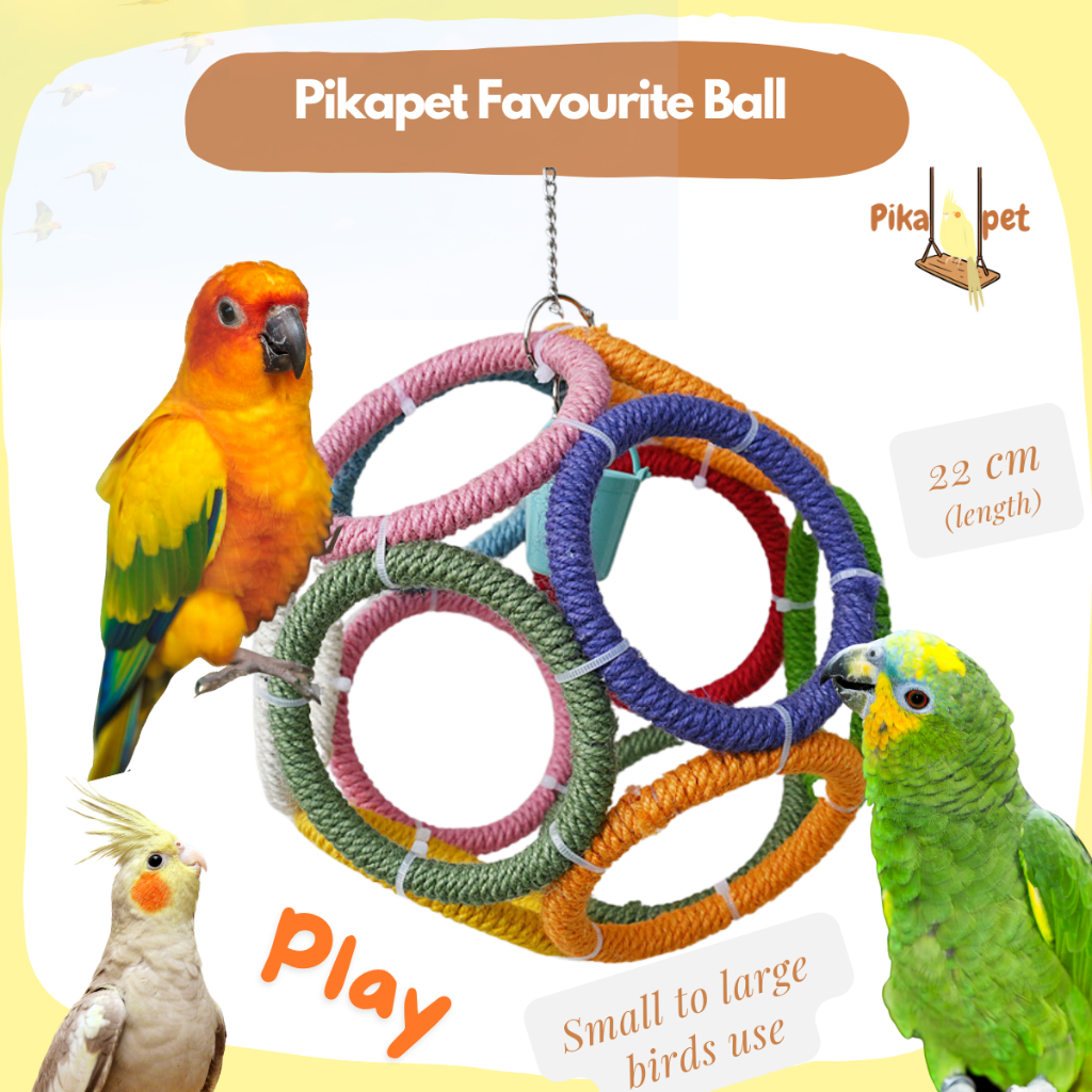 [SG Local Seller] Pika Favourite Colorful Swing Ball 22cm Parrot ...