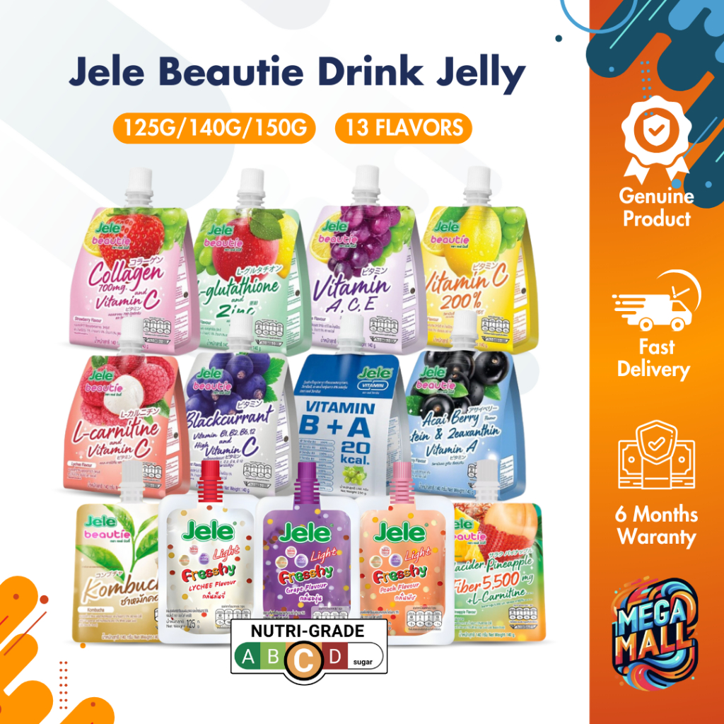Jele Beautie Drink Jelly 125g/140g/150g – Fruity Collagen Vitamin Jelly ...