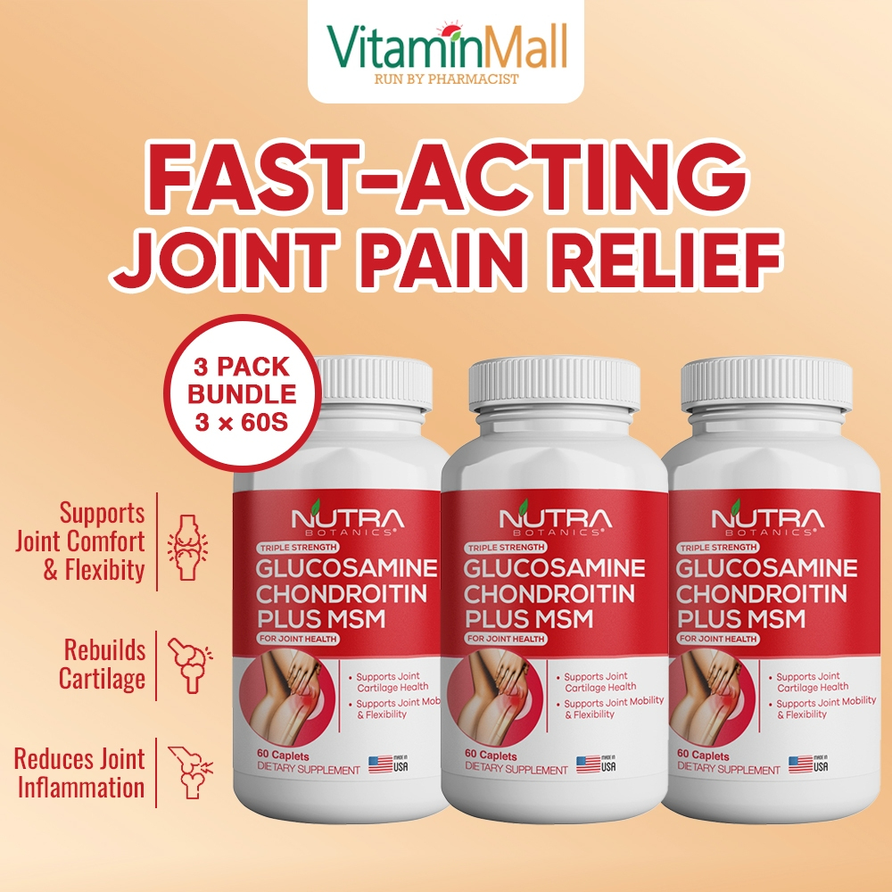 [TRIPLE PACK] Nutra Botanics Halal Glucosamine Chondroitin MSM - Knee ...