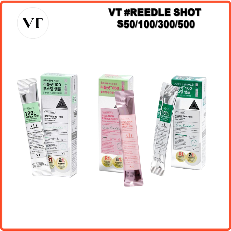 [Korea Daiso] VT Reedle shot 100/ REEDLE SHOT 300 Facial Boosting Cica Reedle Shot Essence S50 ...