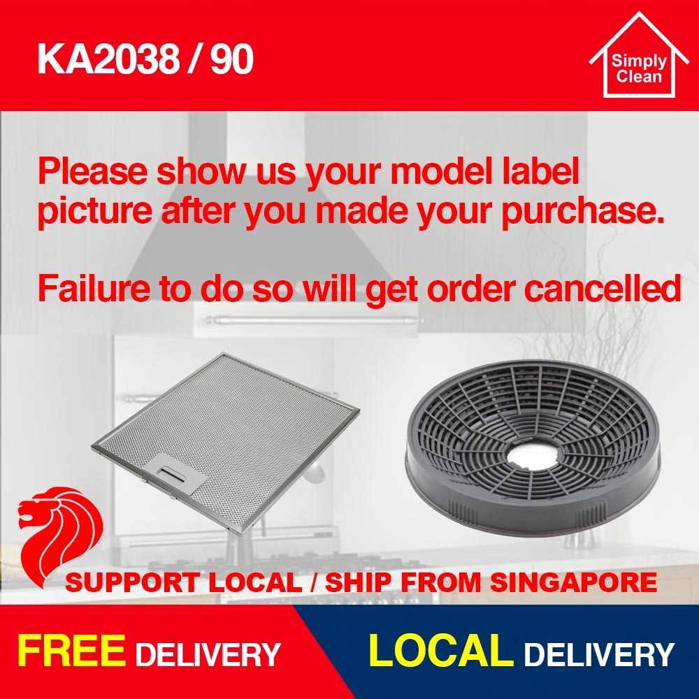 Tecno KA2038 / 90 Compatible Cooker Hood Grease & Carbon Filter ...