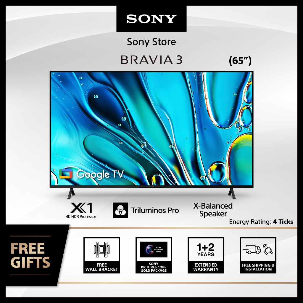 Sony BRAVIA 3 | 65 inch | 65S30 | 4K Ultra HD TV | 3 Years Warranty ...