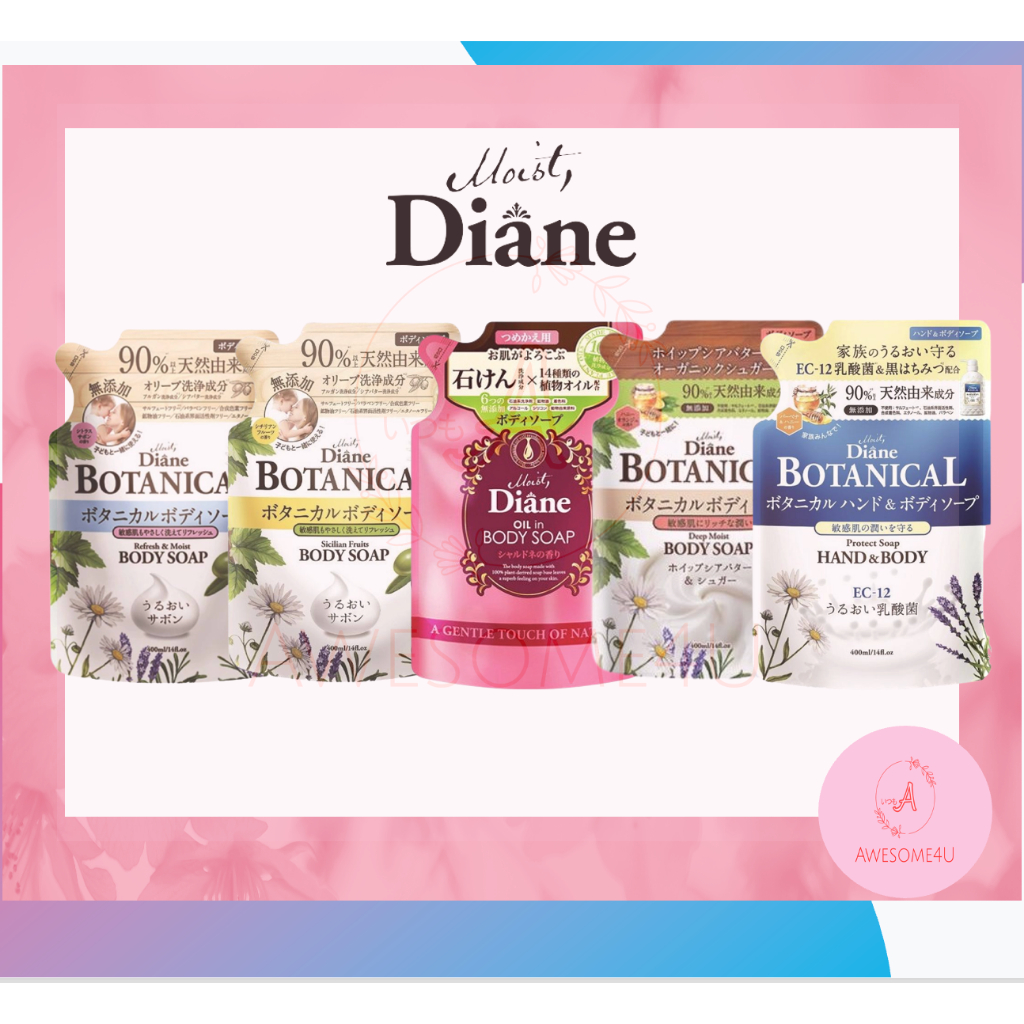 Moist Diane Botanical Body Wash Refill Pack, 400ml | Shopee Singapore