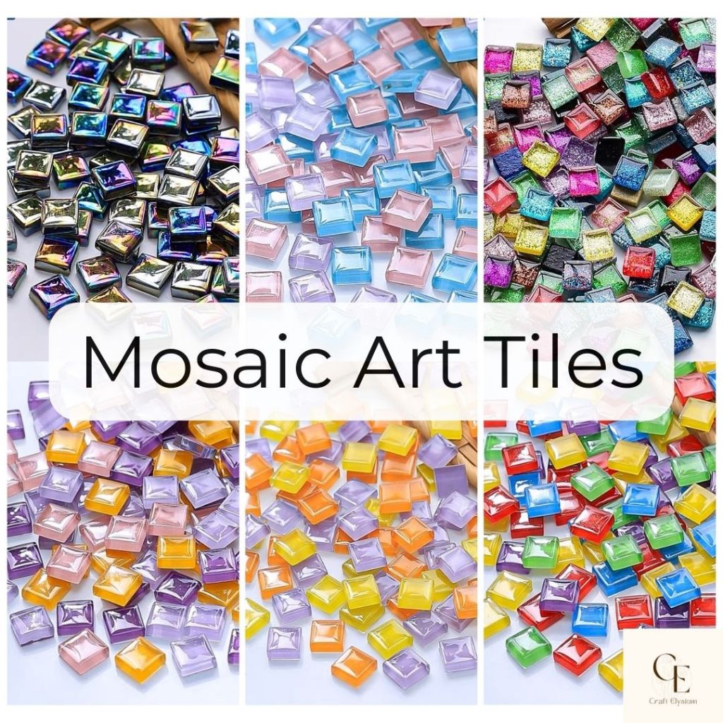 [SG] DIY Mosaic Art Tiles | 50g Mosaic Craft Kit | Square Mosaic Tiles ...