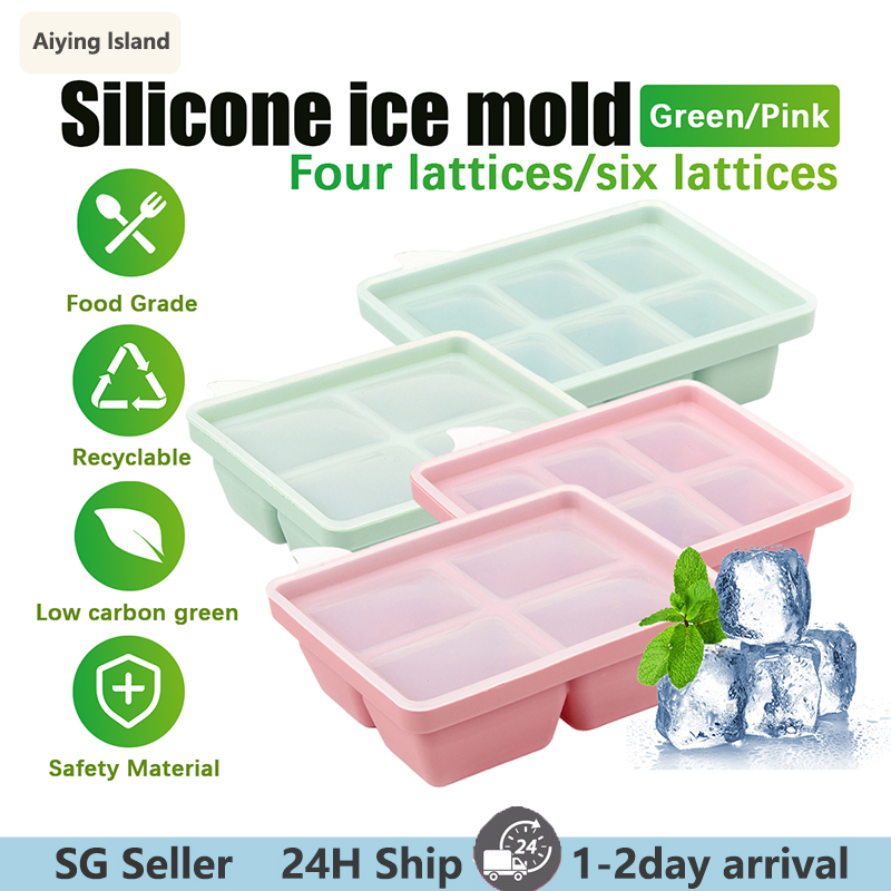 【SG】15.5CM x 12.5CM 6 Grid Big Cube Jumbo Large Silicone Ice Cube with ...