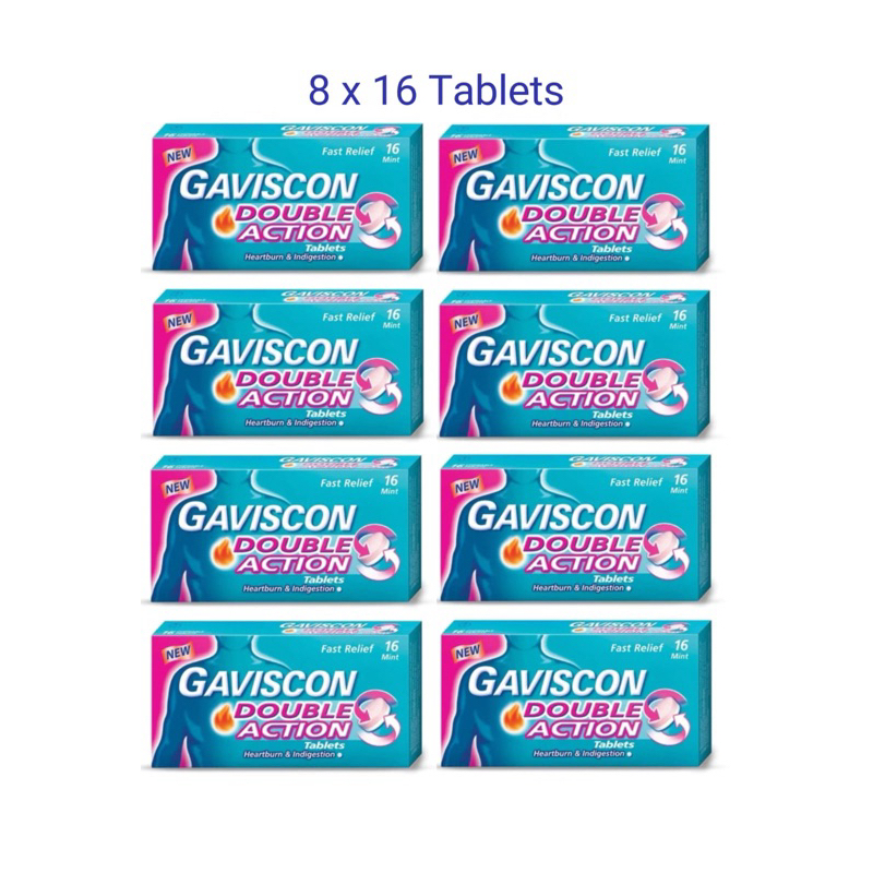 [Exp 02/26] [Free Ship] 8 x 16’s Gaviscon Double Dual Action Chewable ...