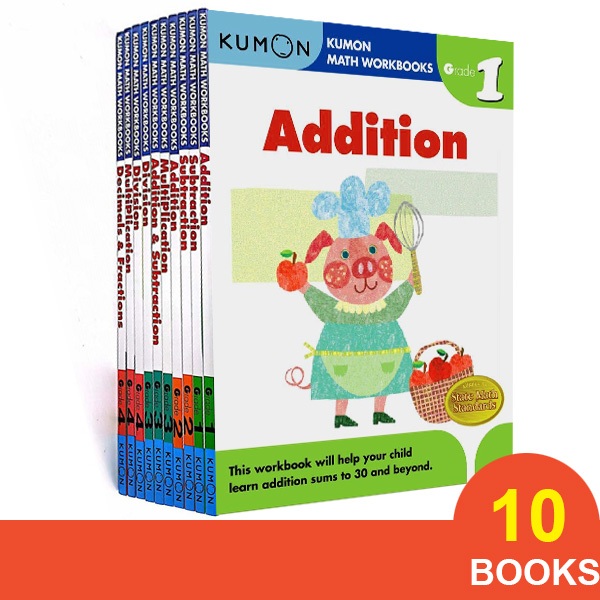 [SG Stock] Kumon Math Workbook Grade 1-4 Primary Mathematics (10 Books ...