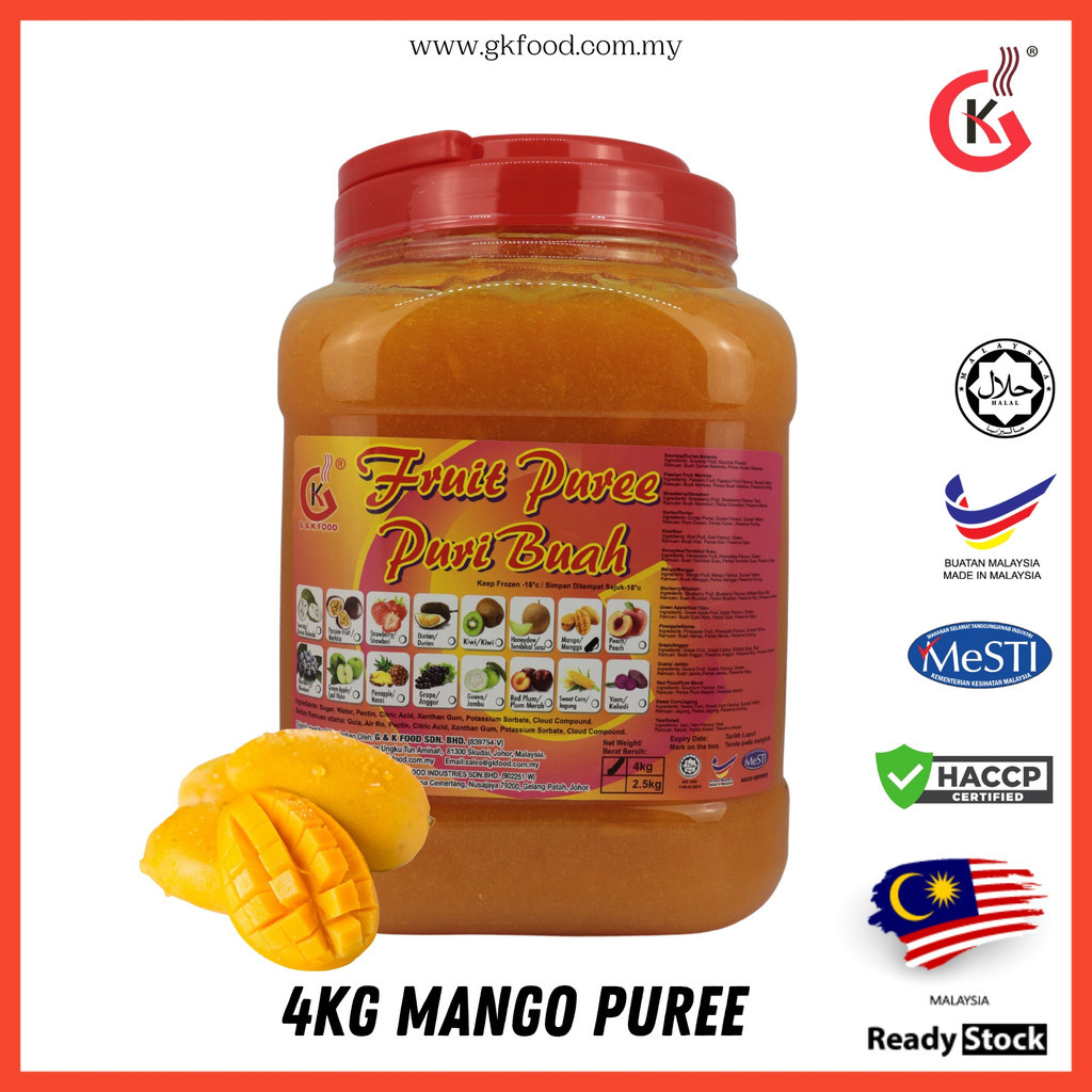 G&K Mango Puree 4kg | Puri Mangga Pekat Halal | Manggo Cake,Dessert ...