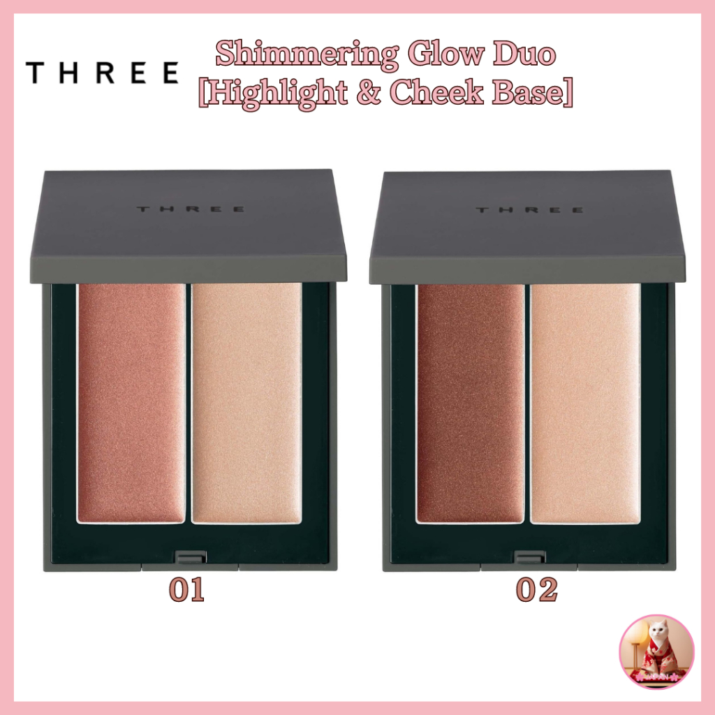 THREE Shimmering Glow Duo [Highlight & Cheek Base] 01-02 Gloss Glossy ...