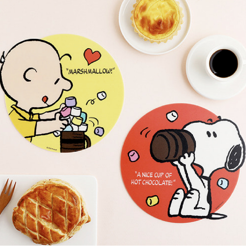 Peanuts Snoopy Marshmallow Small Table Mat 2P Set | Coaster Placemat ...