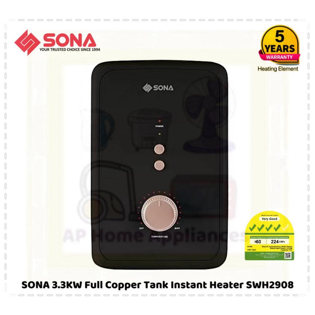 SONA 3.3KW FULL COPPER TANK INSTANT WATER HEATER SWH2908 | SWH 2908 ...