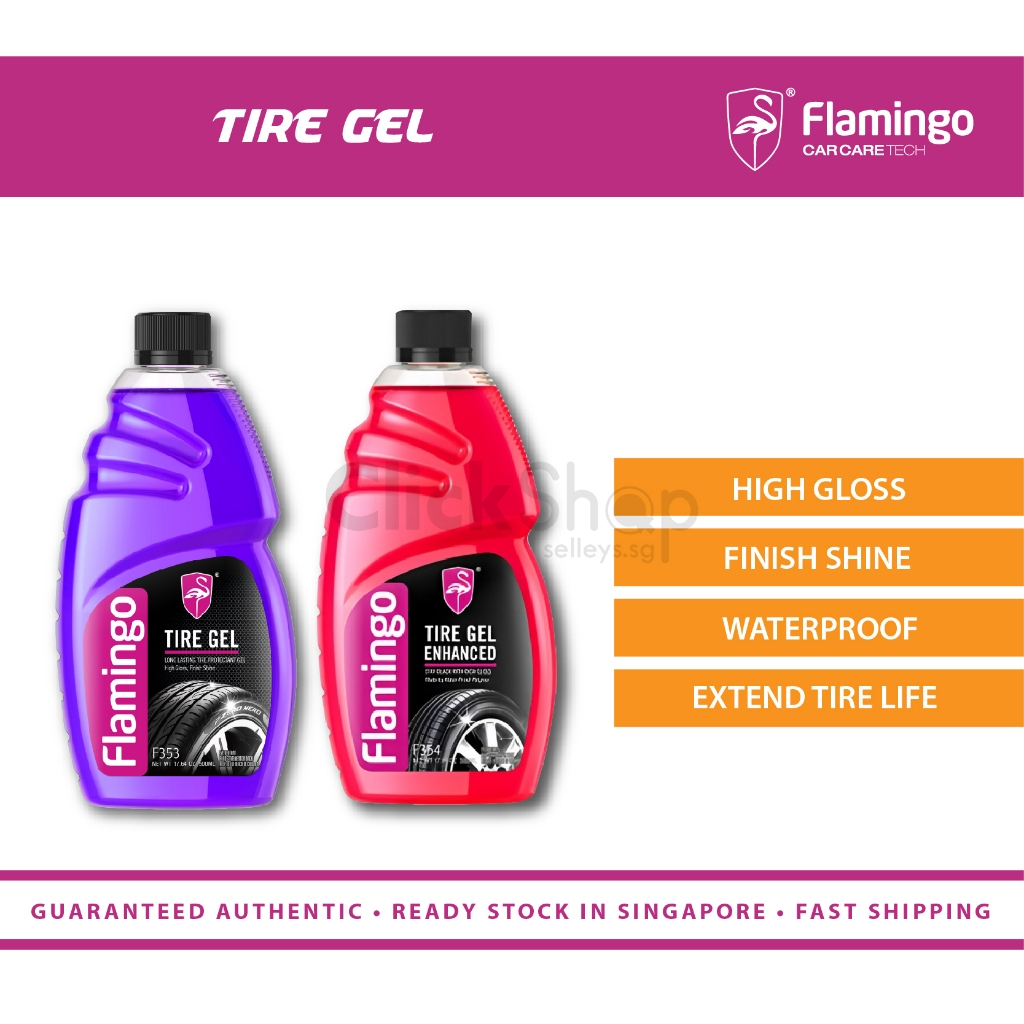 FLAMINGO TIRE GEL TYRE PROTECTANT HIGH GLOSS SHINE WATER SILICONE 500ML ...