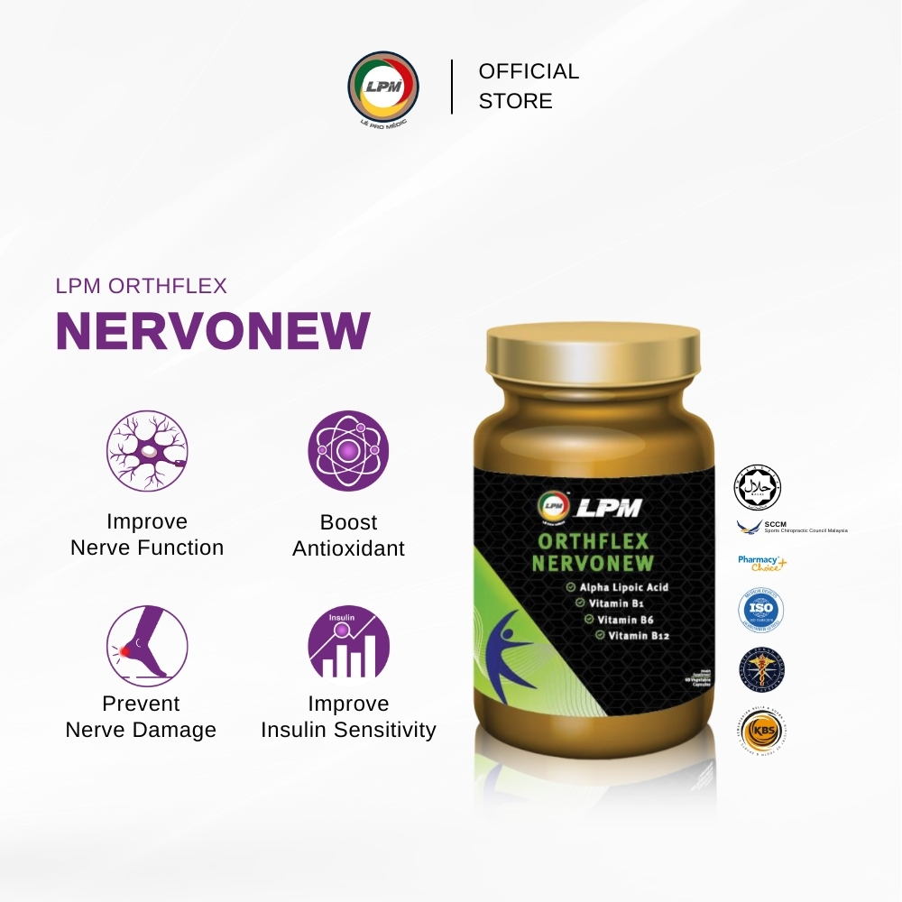LPM Orthflex Nervonew with Alpha Lipoic Acid Vitamin B1 B6 B12 Support ...
