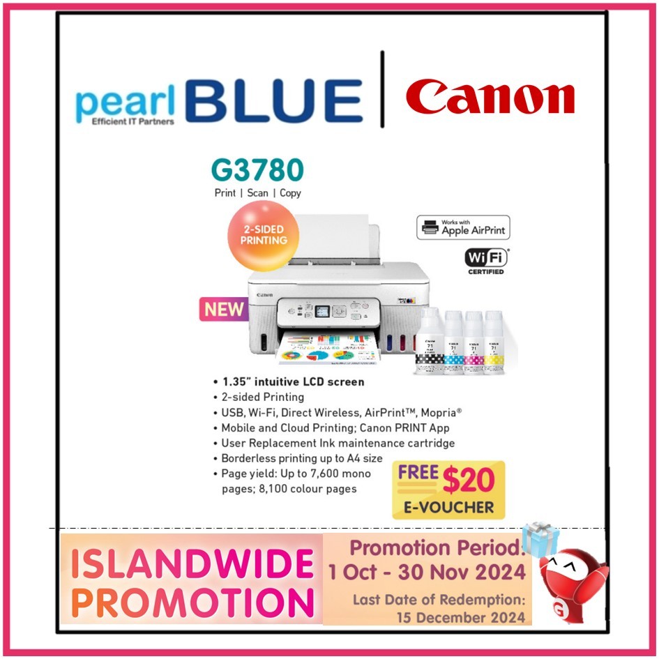 Canon PIXMA G3780｜MegaTank Wireless All-in-One for Home and Small ...