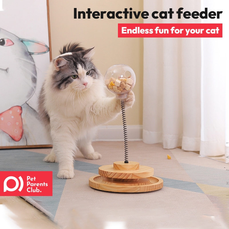 [SG Stock][PPC] Solid Wood Cat Slow Feeder Interactive Toy Cat Dog Pet ...