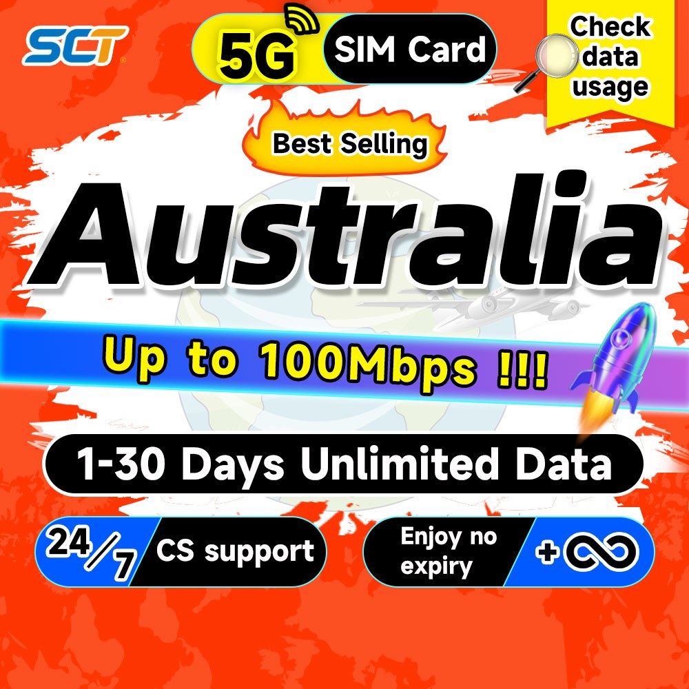 🔥Australia SIM Card 5G 1-30 Days 1GB-30GB Unlimited Data Australia SIM ...