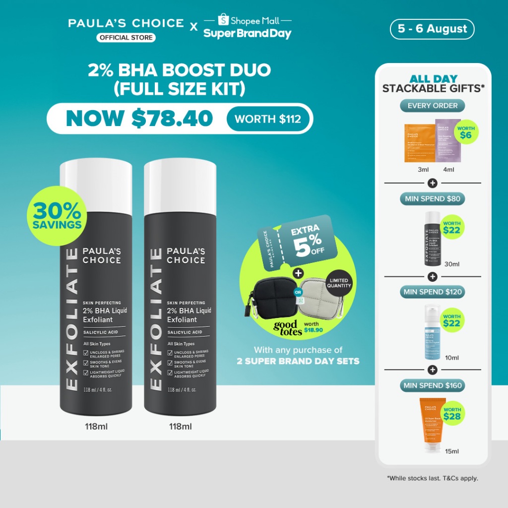 [SBD Exclusive - 5 & 6 Aug] Paula's Choice 2% BHA Boost Duo - Leave-On ...