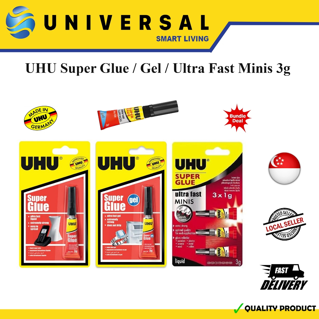 [SG SHOP SELLER] UHU Super Glue / Drip-free Super Glue Gel / Super Glue ...