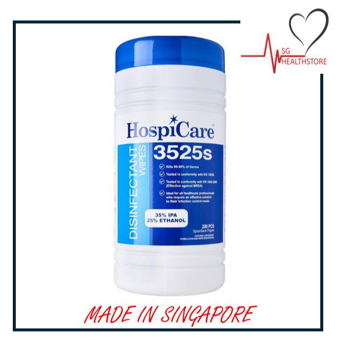 HospiCare 3525S Alcohol Disinfectant Wet Wipes Resealable Tub 200s ...