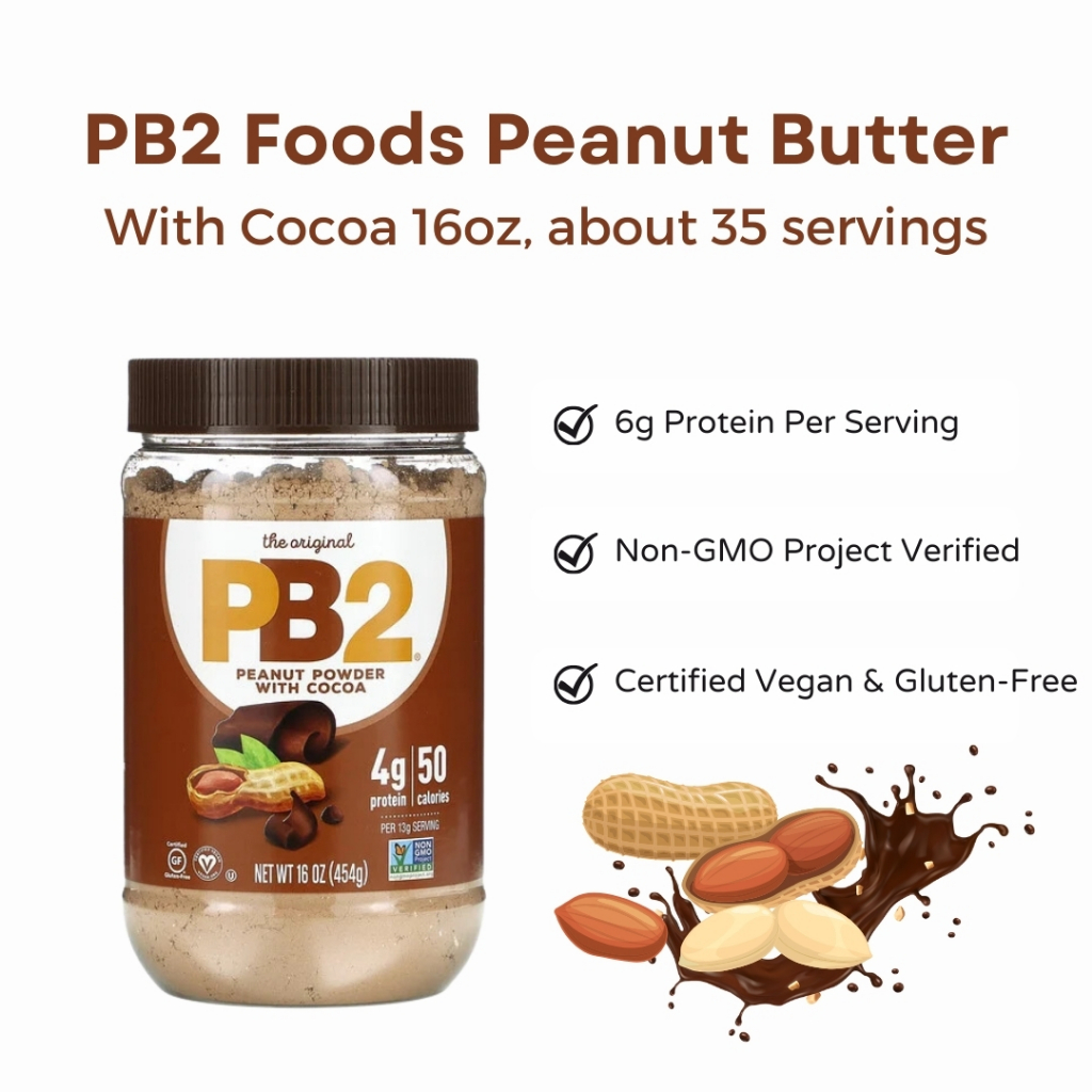 PB2 Foods, The Original PB2, Powdered Peanut Butter, Original, 6.5 oz ...