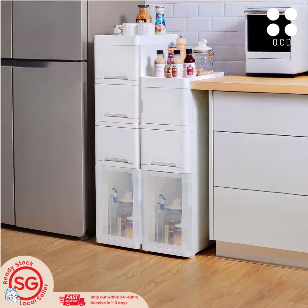 [SG LOCAL STOCK] AIKO Slim Storage Cabinet | Narrow Space Storage ...