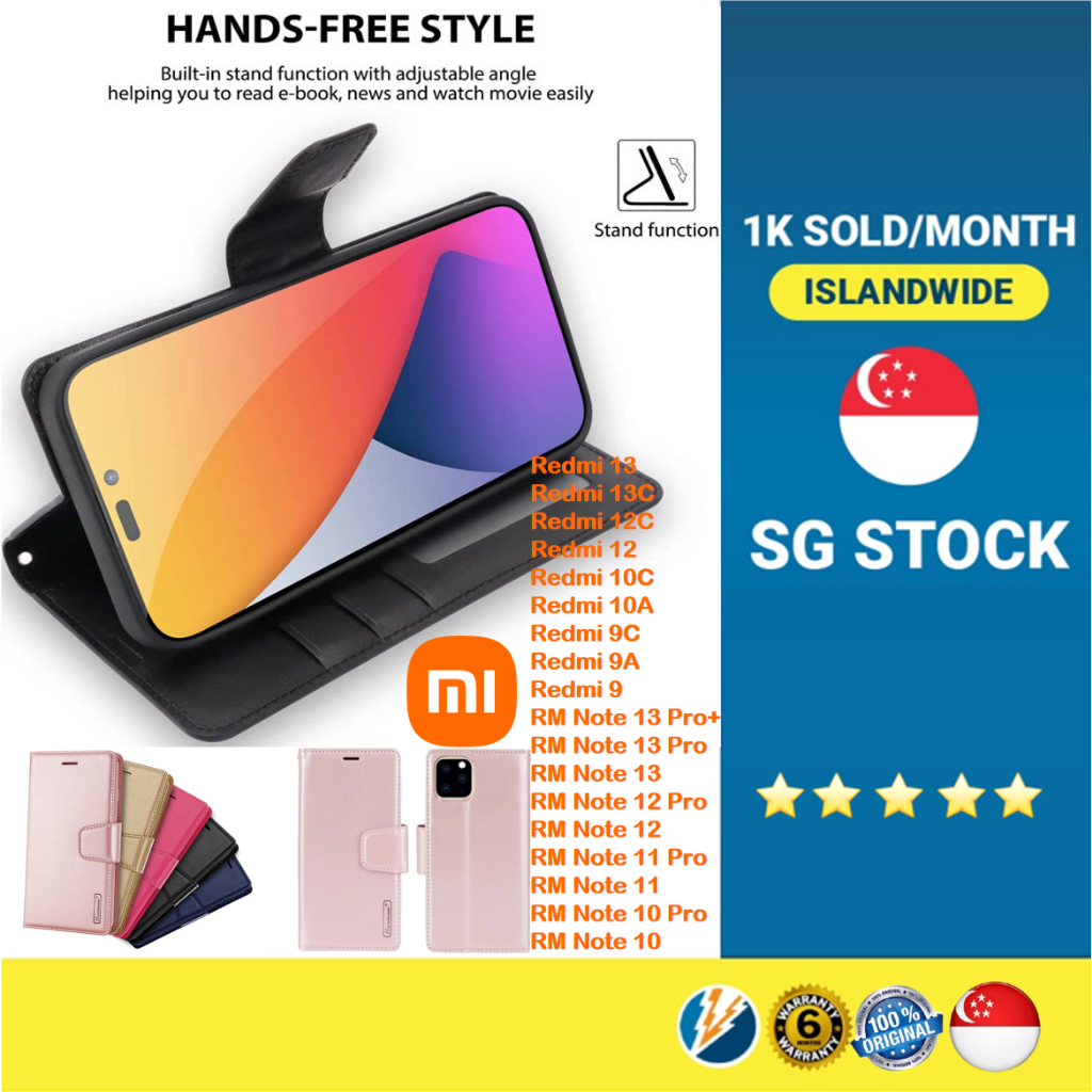 Hanman Flip Leather Casing Xiaomi Redmi Note 13 Pro 12Pro 12s 10 11Pro ...