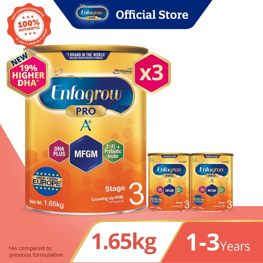 [Bundle of 3] Enfagrow Pro A+ Stage 3 Milk Powder Formula for Children ...