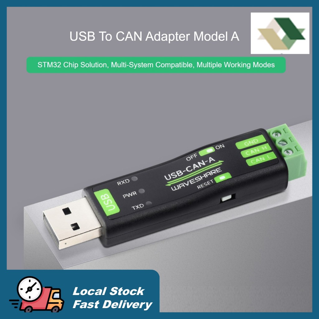 Waveshare USB to CAN Adapter Model A, STM32 Chip Solution, Multiple Working modes, Multi-system ...
