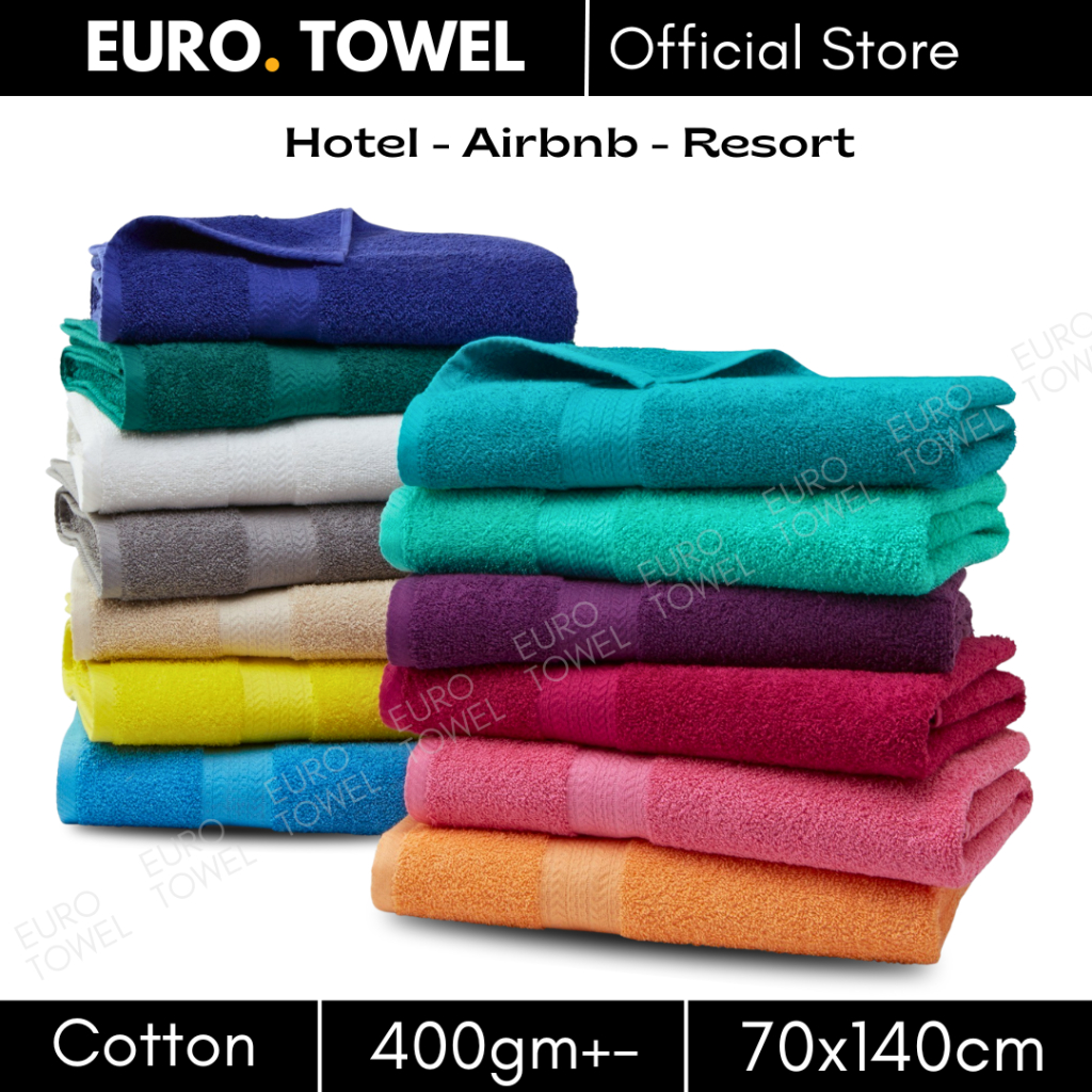 【ᴇᴜʀᴏ ᴛᴏᴡᴇʟ】Premium Bath Towel 70x140cm Towel 100% Natural Cotton 400gm ...