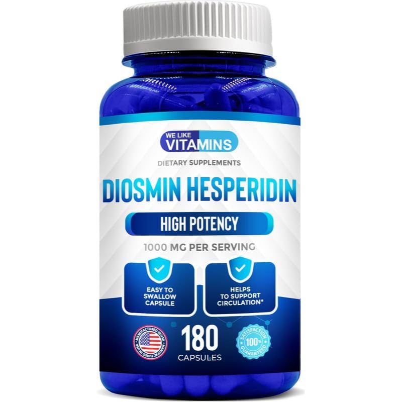 We Like Vitamins Diosmin Hesperidin 1000mg – 180 Capsules – Diosmin and ...