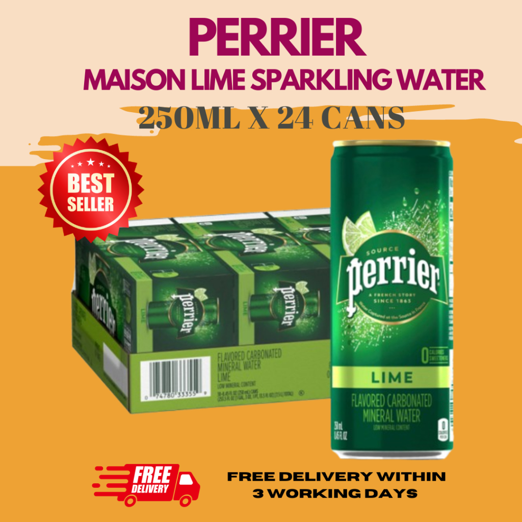 Perrier Lime Sparkling Mineral Water 250ml X 30 cans | Shopee Singapore