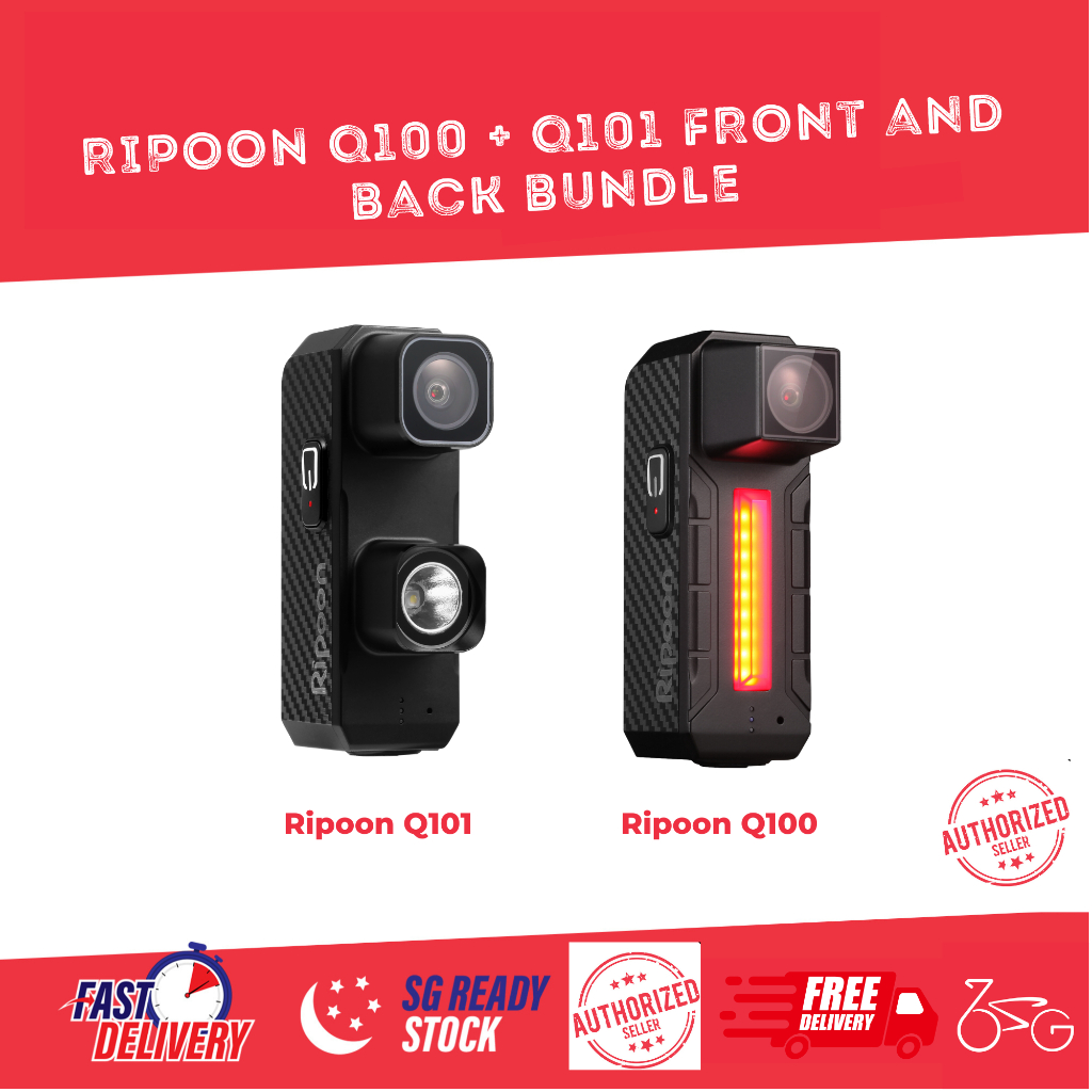 Ripoon Q100 (Rear) Q101 (Front) Bicycle Integrated light and camera ...